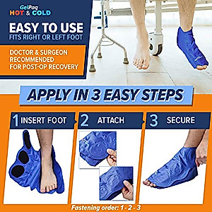 GelPaq Hot-n-Cold Strapless Ice Pack for Ankles, Ankle Ice Pack Wrap for Foot & Ankle Injuries, Excellent for Plantar Fascitis, Achilles Tendonitis Relief, Sport Injuries, Surgery, Sprains & Swelling