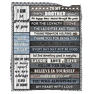 to My Brother Blanket Throw Blankets Throws for Birthday Gifts 50X60 Inches