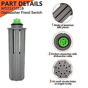 New Upgrade WD21X10519 GE Dishwasher Flood Switch Compatible gdt gdf series GE Appliance Switch Flood Asm Replacement WD21X10492 WD21X20204 3028650 PS8690623 AP5781465