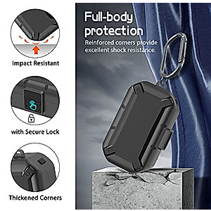 TOLUOHU Case for Bose QuietComfort Earbuds Case with Lock, Shock-Absorbing Protective PC+TPU Security Lock Case Cover Compatible with Bose QuietComfort Earbuds for Men Women with Keychain (Black)