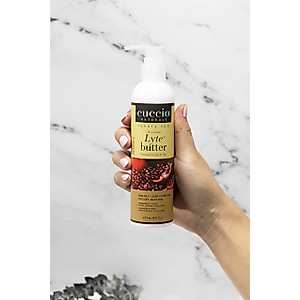 Cuccio Naturale Lyte Ultra-Sheer Body Butter - Replenishing Scented Moisturizer Cream - Deep Hydration To Repair Dry Skin - All Natural, Cruelty-Free Formula - Pomegranate And Fig - 8 Oz