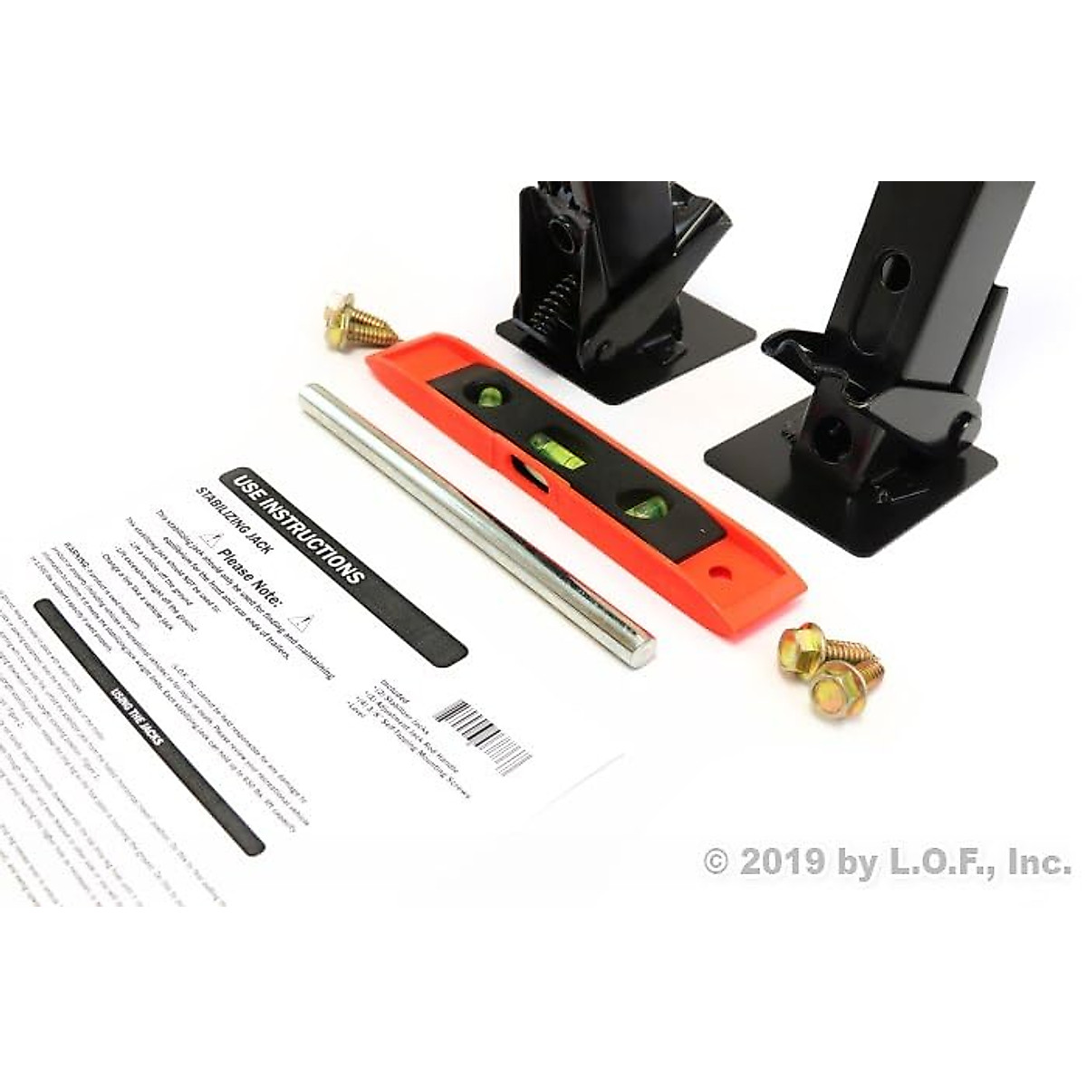 Red Hound Auto 2 Telescoping Folding Trailer Stabilizer Jacks Swing Down 1000 Lbs Support Capacity Each for RV Trailer Camper Includes Handle and Mounting Screws