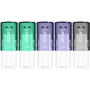 Lexar® JumpDrive® S60 USB 2.0 Flash Drives, 32GB, Assorted, Set Of 5 Drives