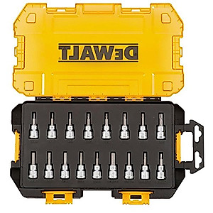 DEWALT Drive Bit Socket Set, 3/8" Drive, SAE/Metric, 17-Piece (DWMT73806)