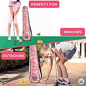 (Lab Tested) - Premium Kids Golf Clubs 3-5 - Kids Golf Set - Toy Golf Set - Toddler Golf Set - Golf Toys for Kids - Mini Golf Set - Baby Toddler Golf Clubs - Plastic Play Golf Clubs - Age 2 3 4 5 6