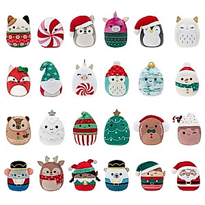 Squishville by The Original Squishmallows Holiday Calendar - 24 Exclusive 2” Festive Squishmallows - Seasonal Toys for Kids and Preschoolers - Ages 3+
