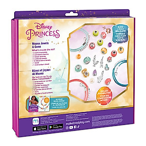 Disney Princess: Jewels & Gems Moana - Create 3 Bold Bracelets, Make It Real, 26 Piece, Tweens & Girls, Make Unique Charm & Bead Jewelry, All-In-One, DIY Jewelry Kit, Tweens & Girls, Kids Ages 8+