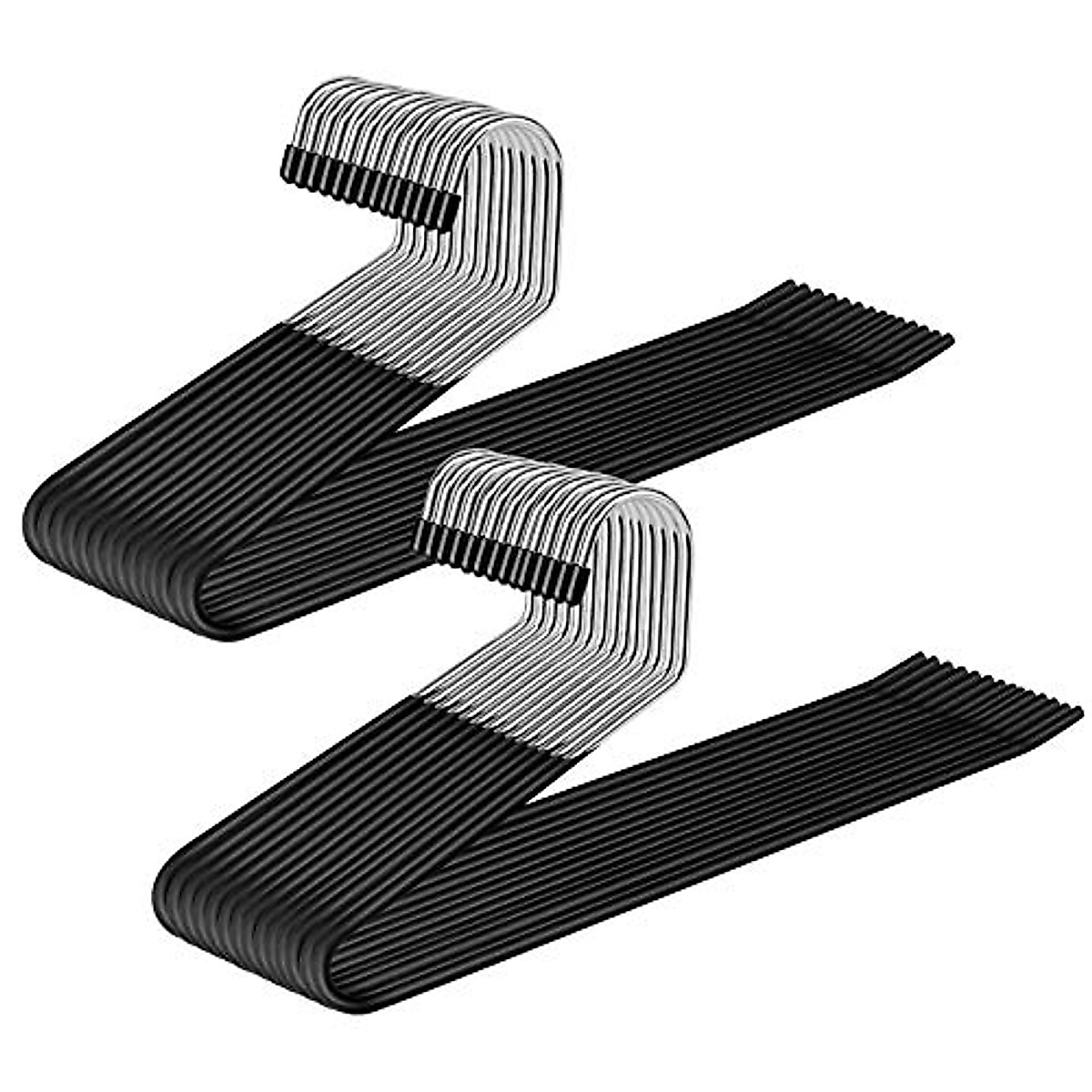 DOIOWN Pants Hangers 28 Pack Non Slip Slack Hangers Open Ended Trousers Hangers Space Saving Metal Jeans Hangers for Pants, Slacks, Towels