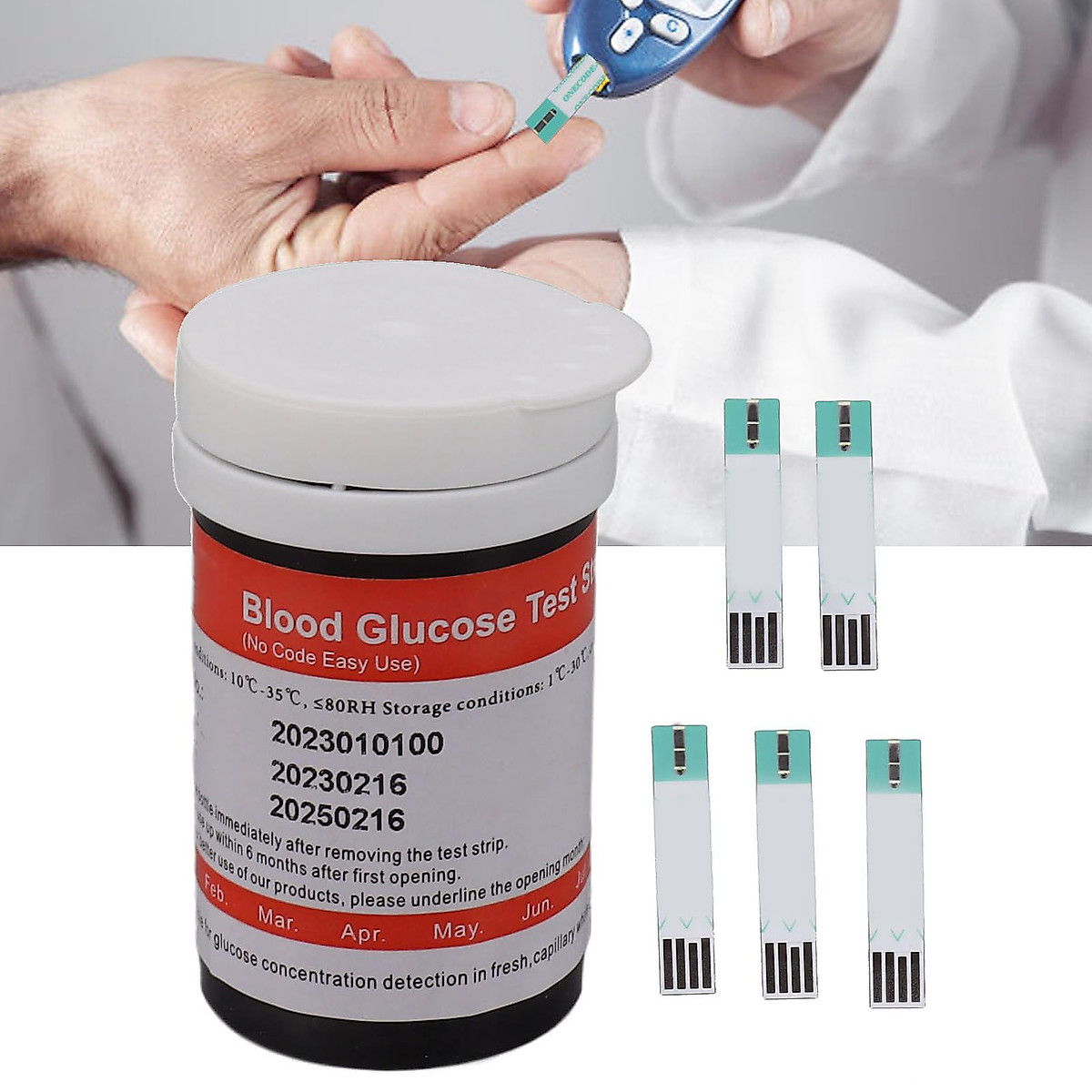 50 Count Accurate Glucose Test Strips for Diabetes Monitoring, PET Material