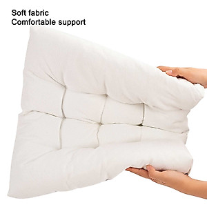 POMIU Rocking Chair Cushion, Chair Cushions, Premium Tufted Back and Seat Cushion Non Skid Slip, Chair Pads for Indoor Home, Kitchen, Desk Chair, Dining Chairs (Ivory White, Fabric 1)