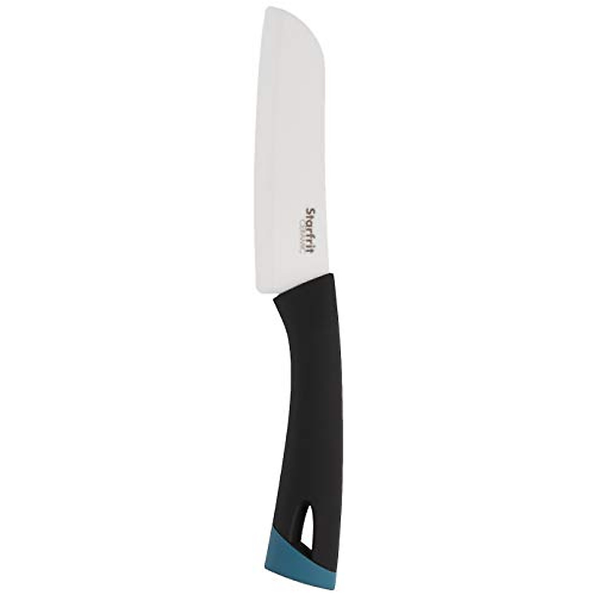 Starfrit 093872-003-NEW1 5" Ceramic Santoku Knife with Protective Sheath, White/Black, One Size