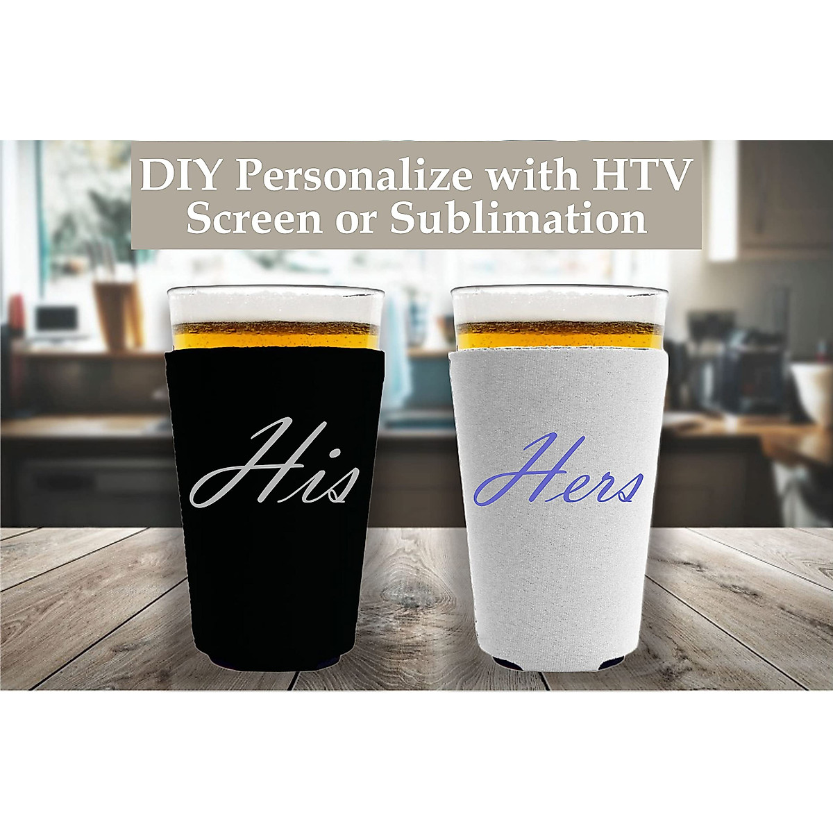 Blank Neoprene Pint Glass Coolie (Variety Color 6 Pack)