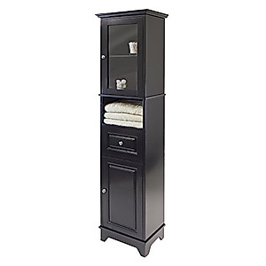 Winsome Wood Alps Tall Cabinet with Glass Door and Drawer