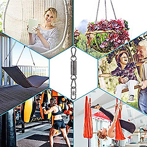 WAREMAID Hammock Chair Hanging Kit Swing Spring Hardware, Heavy Duty Suspension Swivel Hanger Hook for Punching Bags, Heavy Bag, Hanging Chair, Swing Seat, Rocking Seat, Porch Swing, Garden, 550 LB