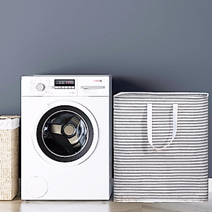 PFFVRP 100L Freestanding Laundry Hamper Collapsible Extra Large Laundry Basket with Easy Carry Extended Handles for Clothes, Dirty Clothes Hamper (Grey)