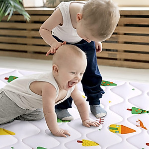 Odorless Premium Foam Baby Play Mat 71" X 59", Extra Large Activity Playmats for Babies,Toddlers, Infants, Soft Thicker Baby Mat for Floor, Play & Tummy Time, Machine Washable for Easy Care