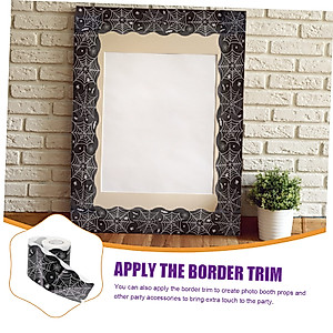 1 Roll Border Stickers Classroom Scene Sticker Halloween Themed Border Sticker Office Blackboard Stickers Bulletin Border Sticker DIY Border Trim School Self-adhesive Sticker