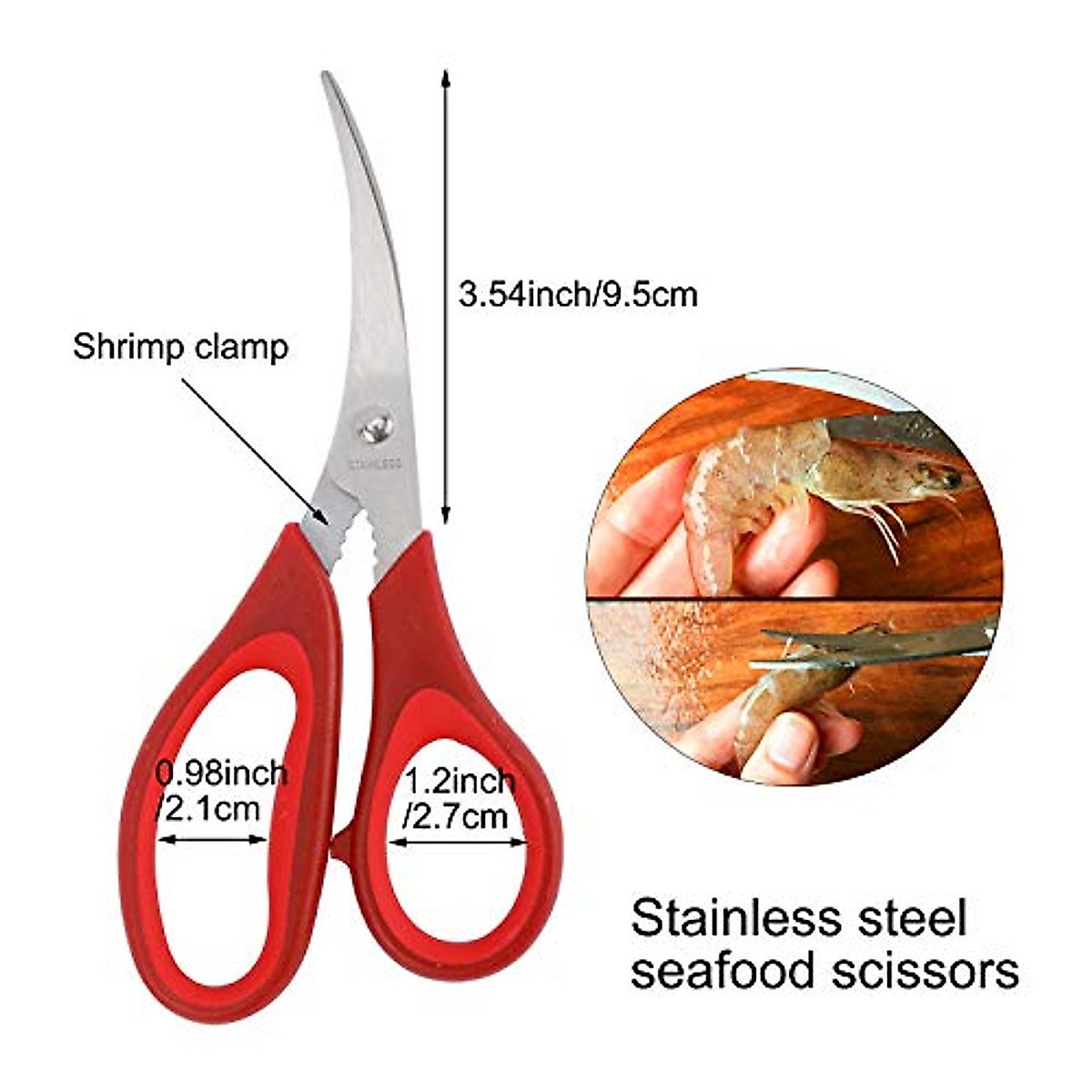 HOMOKUS Seafood Tools 21 Pcs Nut Crab Crackers Set including 6 Crab Leg Crackers, 6 Lobster Shell Forks, 6 Crab Leg Forks 2 Seafood Scissors & Storage Bag