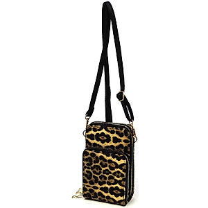 MIZUBA Small Crossbody Cell Phone Purse Mini Messenger Shoulder Bag Crossbody Wallet with Credit Card Slots (A-Leopard)