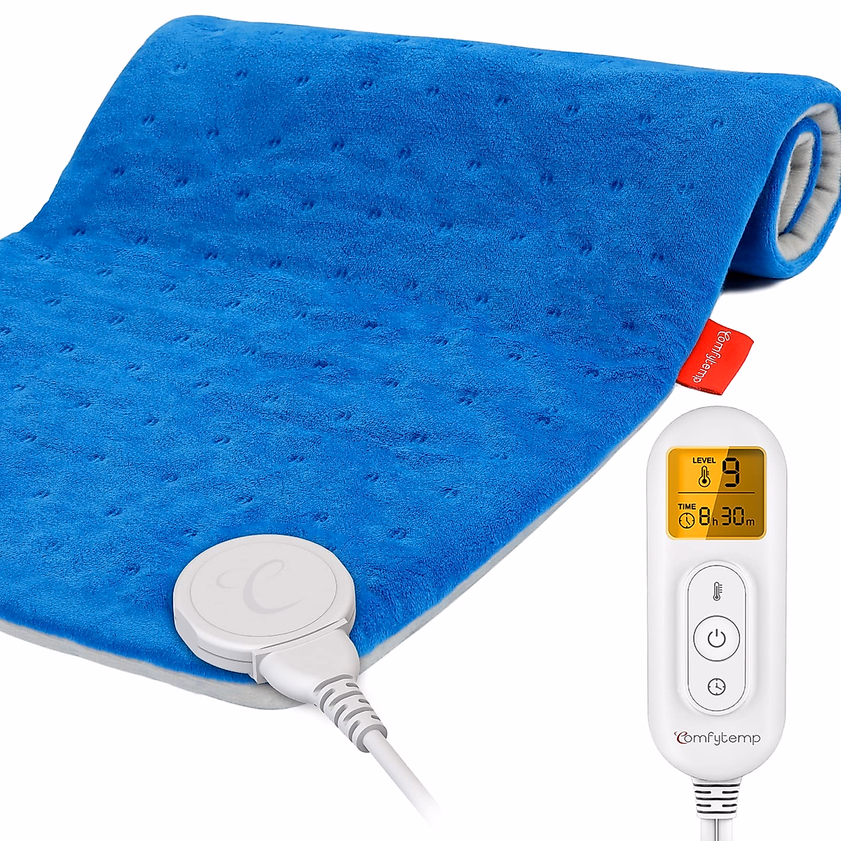 Comfytemp Heating Pad for Period Cramps, FSA HSA Eligible Electric Heating Pad for Back Pain Relief, 12"x24" XL Soft Heat Pad - Birthday Gifts for Women/Men/Mom/Wife, 9 Heat Levels, 11 Timers, Stay On