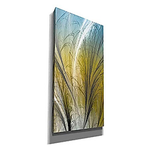 Epic Graffiti ' Fountain Grass III' by James Burghardt Giclee Canvas Wall Art, 12" x 24", Yellow