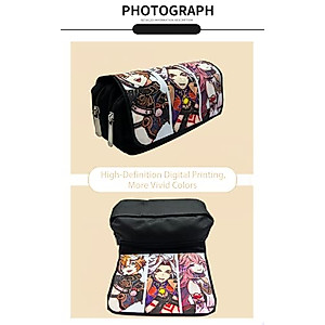 Pencil Case Genshin Impact Big Capacity Pencil Pouch，kawaii Large Storage High Capacity Bag for with Zipper Office College School Durable Pen Carrying Case （Venti）