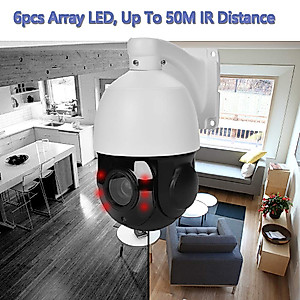 Alptop Outdoor 5MP PTZ IP POE Dome Security Camera 30x Optical Zoom Pan Tilt 250FT IR Night Vision Motion Detection Remote View RTSP Audio Compatible with Onvif Protocol