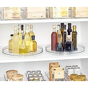 iDesign Recycled Plastic Lazy Susan Turntable Organizer Pantry, Bathroom, General Storage and More, The Linus Collection, 14" Inch, Clear