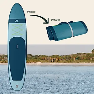 Retrospec Weekender-Tour 11' Inflatable Stand Up Paddleboard iSUP Bundle with Carrying Case, 3 Piece Adjustable Aluminum Paddle, 3 Removable Fins, Pump, and Cell Phone Case