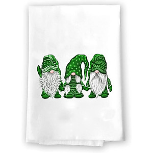 St Patricks Day Kitchen Dish Tea Towel Decoration | Decorative Bathroom Hand Decor | Holiday Shamrock Gnomes Bath Towels | Spring Winter Green Home Decor | Saint Patrick's Day Paddy's Day Paddys