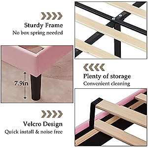 VECELO Twin Size Bed Frame Premium Leather Upholstered Platform with Height Adjustable Headboard/Mattress Foundation, Solid Wooden Slat Support, No Box Spring Needed/Easy Assembly