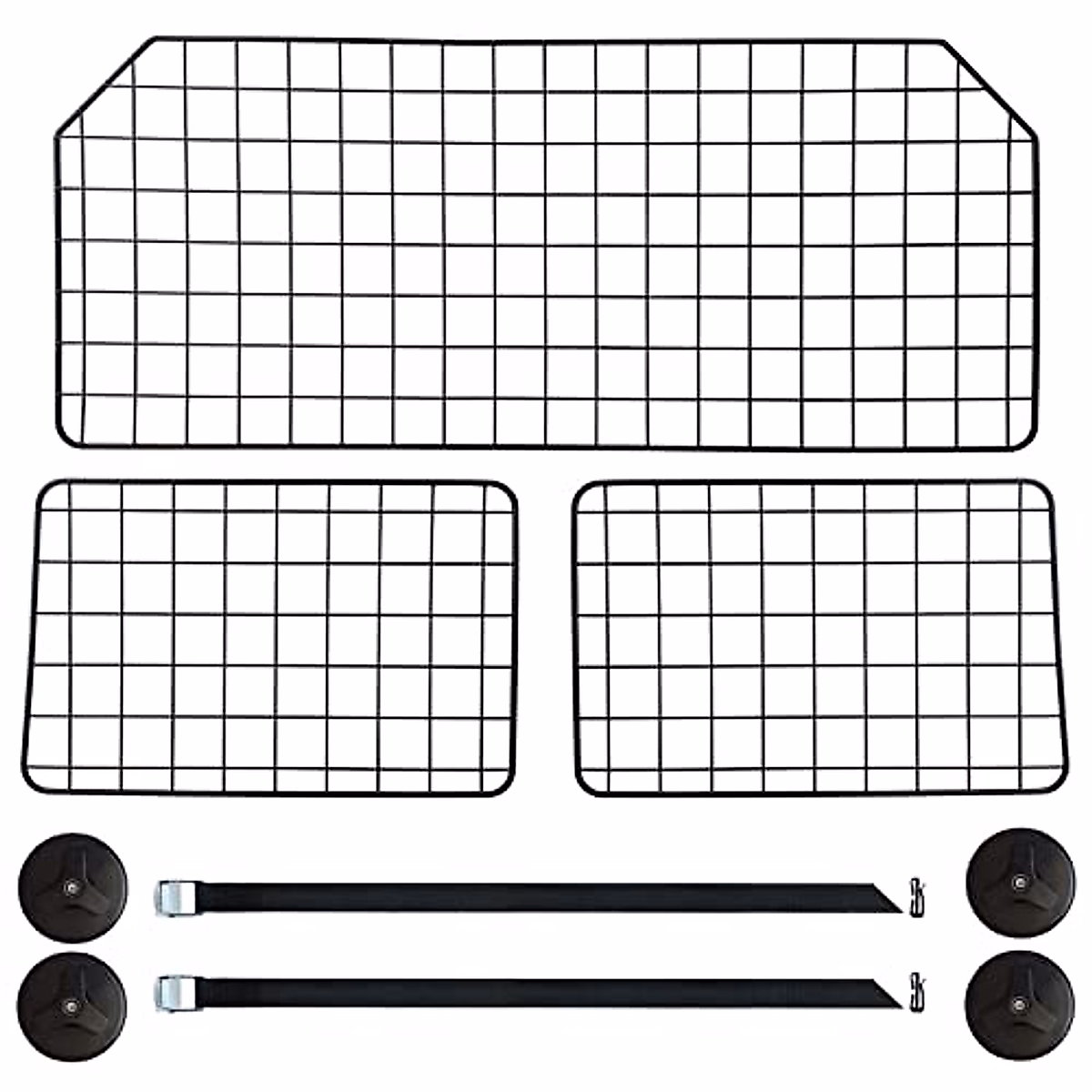 NOAMOO 38-66.5 Inches Dog Car Barrier for SUVs, Van, Vehicles, Adjustable Large Pet Barriers, Universal Fit Heavy-Duty Wire Mesh Dog Guard, Pet Divider Gate for Truck Cargo Area, Safety Car Divider