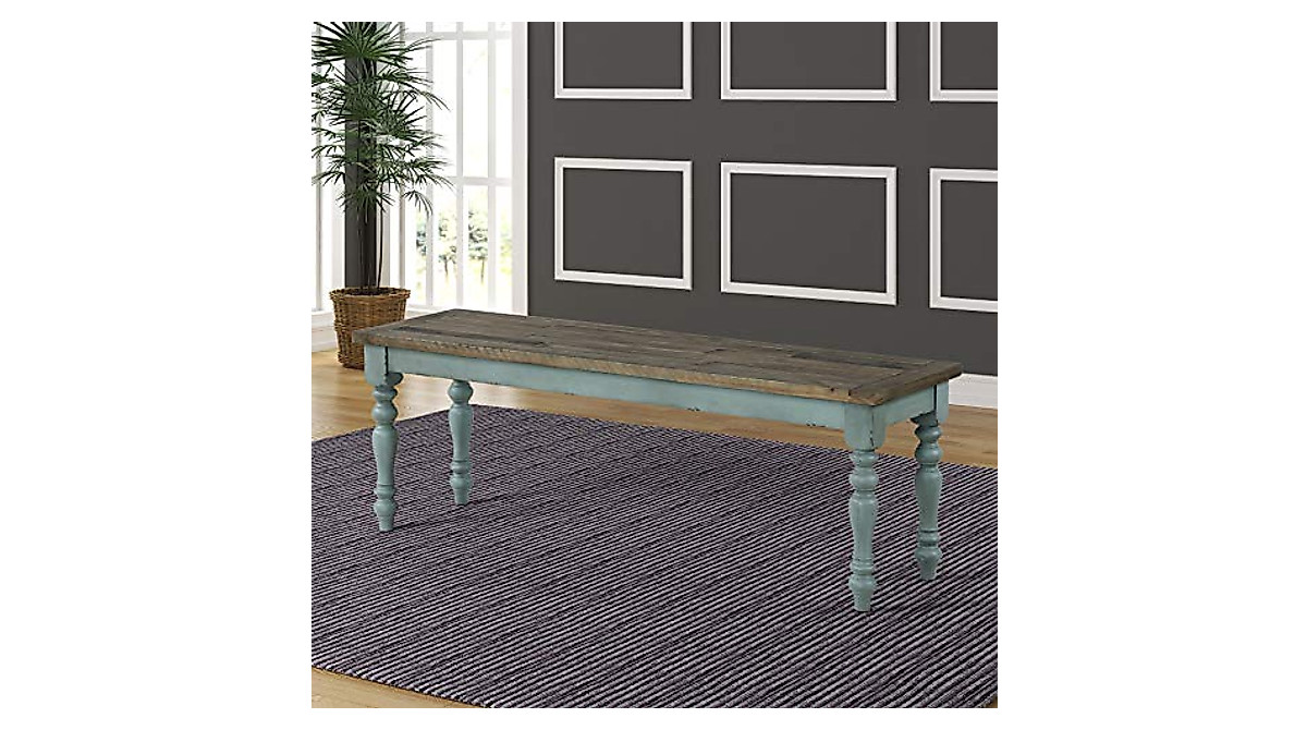 Elegant Two-Tone Dining Bench - Roundhill Furniture