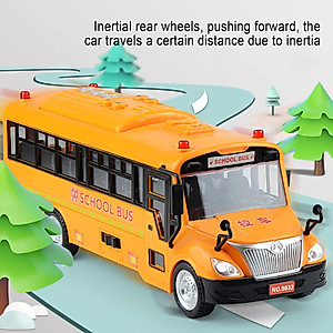 Diecast Toy School Bus, Burrs-Free Battery-Operated Toddler Educational Alloy Bus Car Toy