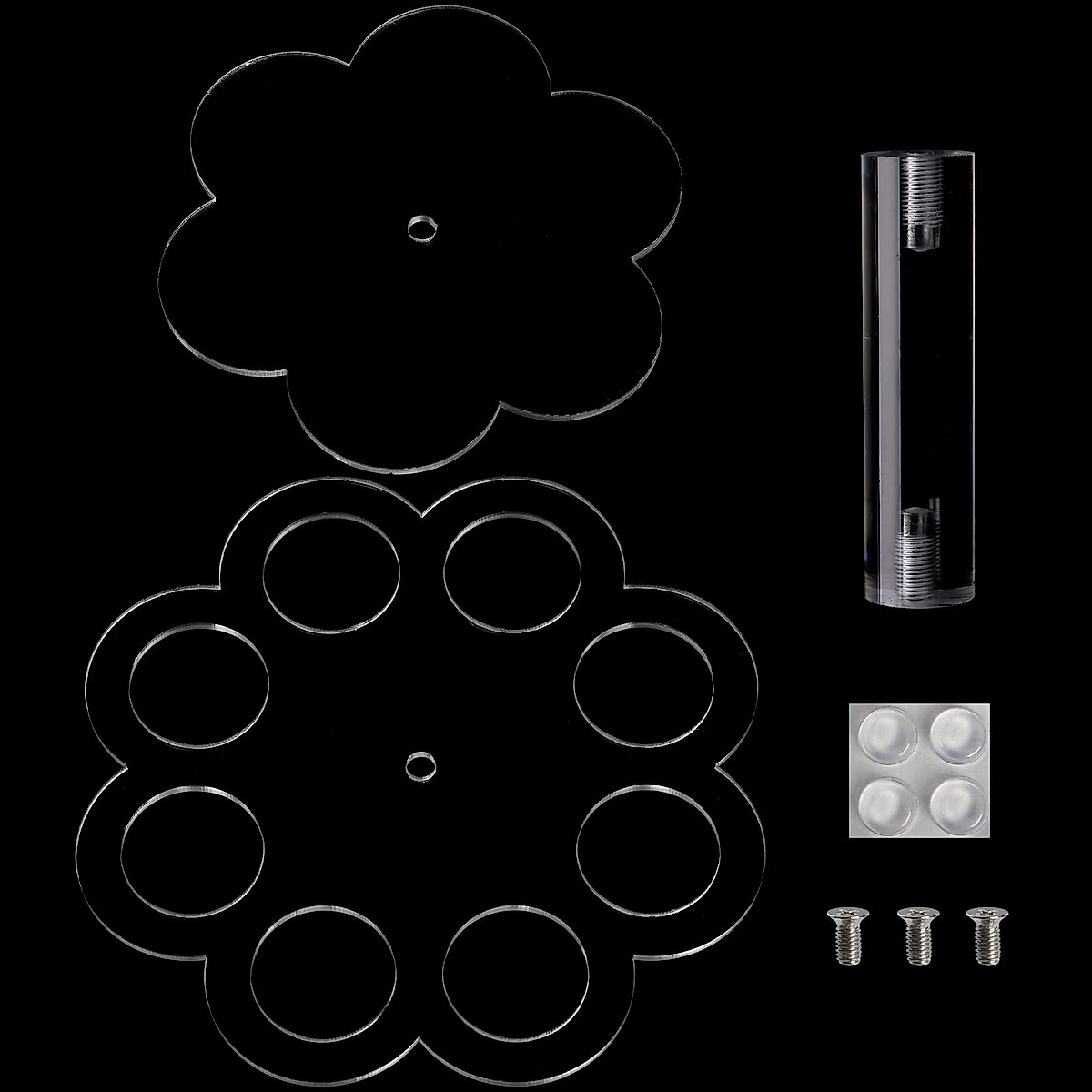 Dicunoy 3 Pack Ice Cream Cone Holder, 8 Holes Acrylic Waffle Cone Display Stand, Circle Hand Roll Sushi Stand Rack with Base for Restaurant, Party, Buffet, Wedding, Birthday