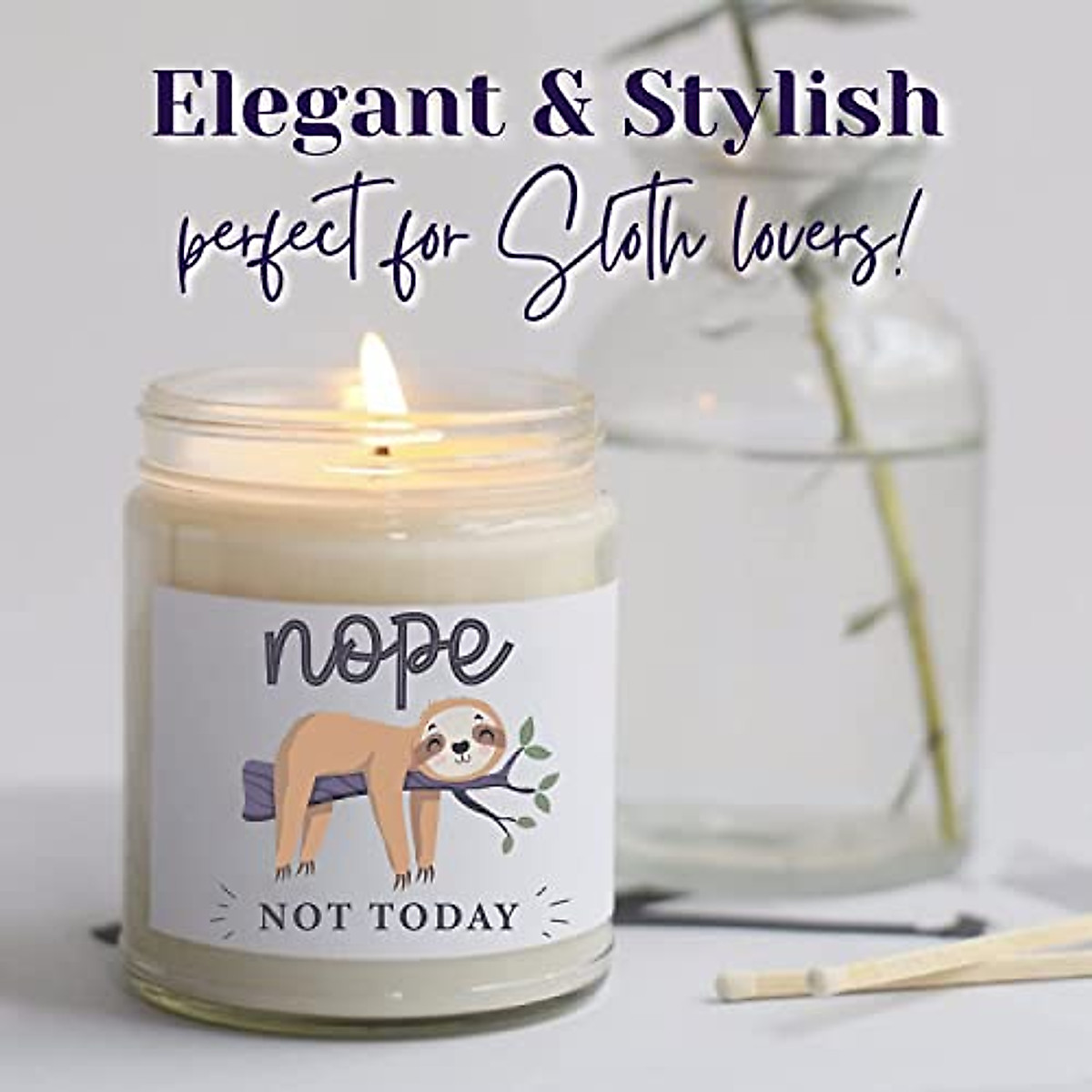 Wishmead Sloth Gifts for Women - Lavender Candle - Sloth Gifts for Girls Sloth Decor - Get Well Soon Gifts for Women - Gift Basket for Women - Funny Gifts for Women Mom