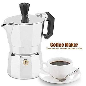 30mL 1 Cup Aluminum Italian Type Moka Pot Espresso Coffee Maker Stove Home Office Use on Gas or Electric Stove