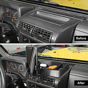 Hoolcar Phone Holder Radio Holder Multi-Functional Walkie Talkie Cell Phone Mount Bracket for 1997-2006 Jeep Wrangler TJ Accessories, Black