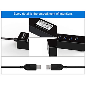 WAVLINK USB 3.0 Hub,4-Port USB3.0 Type A Adapter up to 5Gbps,Portable Data Hub for Windows, Laptop, MAC OS 10.6 to 10.13.3, UltraBook（No Driver Needed,Play and Plug）