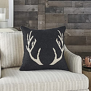 Mina Victory Life Styles Antler Black 18" x 18" Throw Pillow