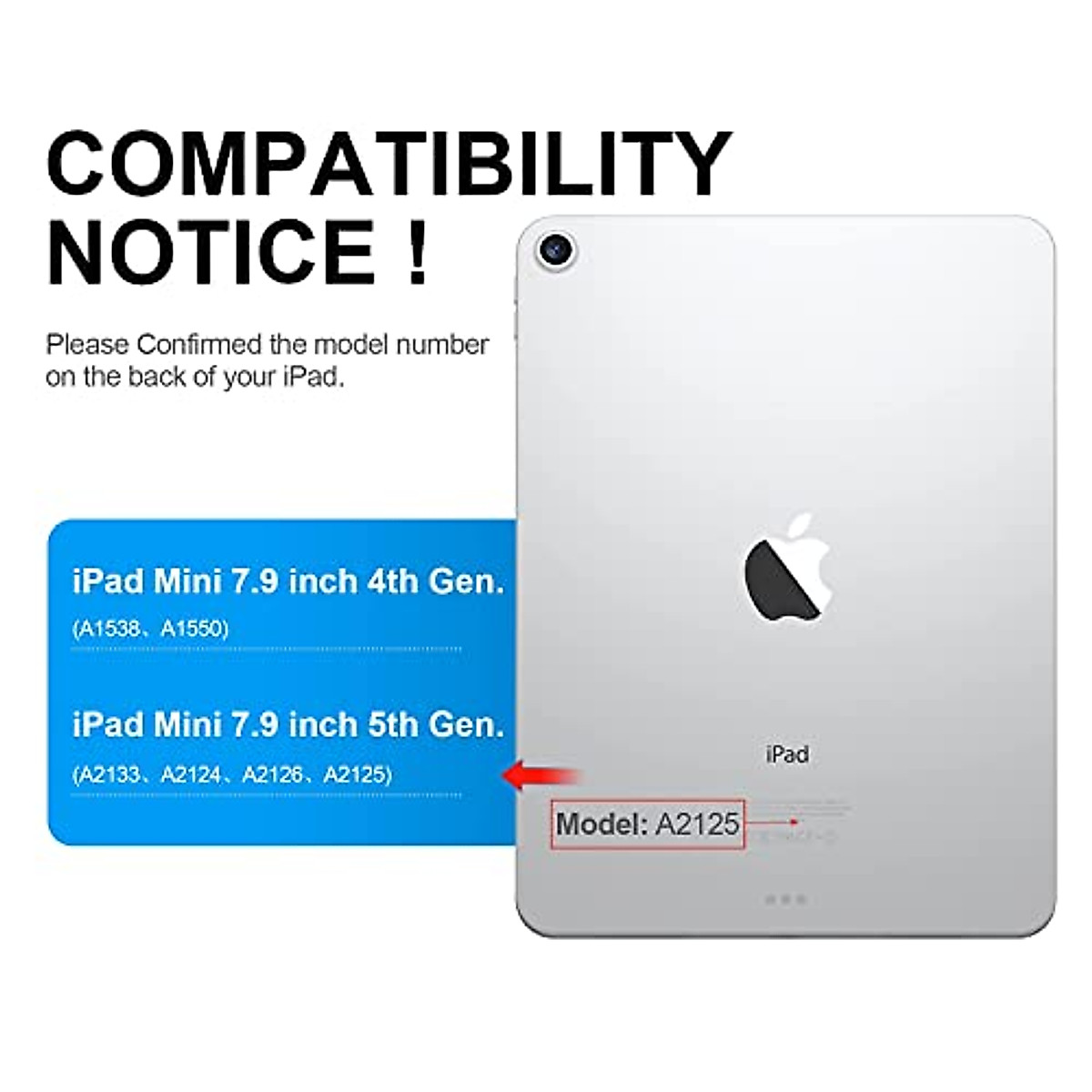 GreenLaw Keyboard case for iPad Mini 5/ Mini 4-360° Rotatable 180 Flip- 7 Colors Backlit - Wireless Smart Folio Auto Sleep/Wake Hard Cover fit for iPad Mini 5 2019(5th Gen)/ iPad Mini 4 2015, Black