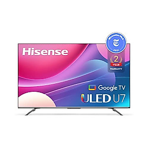 Hisense ULED Premium U7H QLED Series 55-inch Class Quantum Dot Google 4K Smart TV (55U7H, 2022 Model),Black