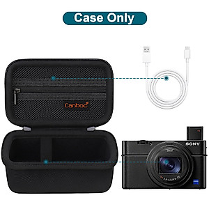 Canboc Carrying Case for Sony RX100 VII/ RX100 VI/ RX100 V/ RX100 IV/ RX100 III Compact Digital Camera, Point and Shoot Vlogging Camera Bag, Zipper Mesh Pocket fits USB Cable, Batteries, Black