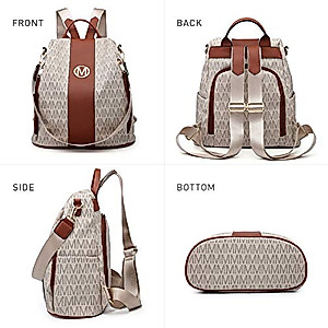 MKP COLLECTION Women Fashion Backpack Purse Multi Pockets Anti-Theft Rucksack Travel School Shoulder Bag Handbag Set 2pcs