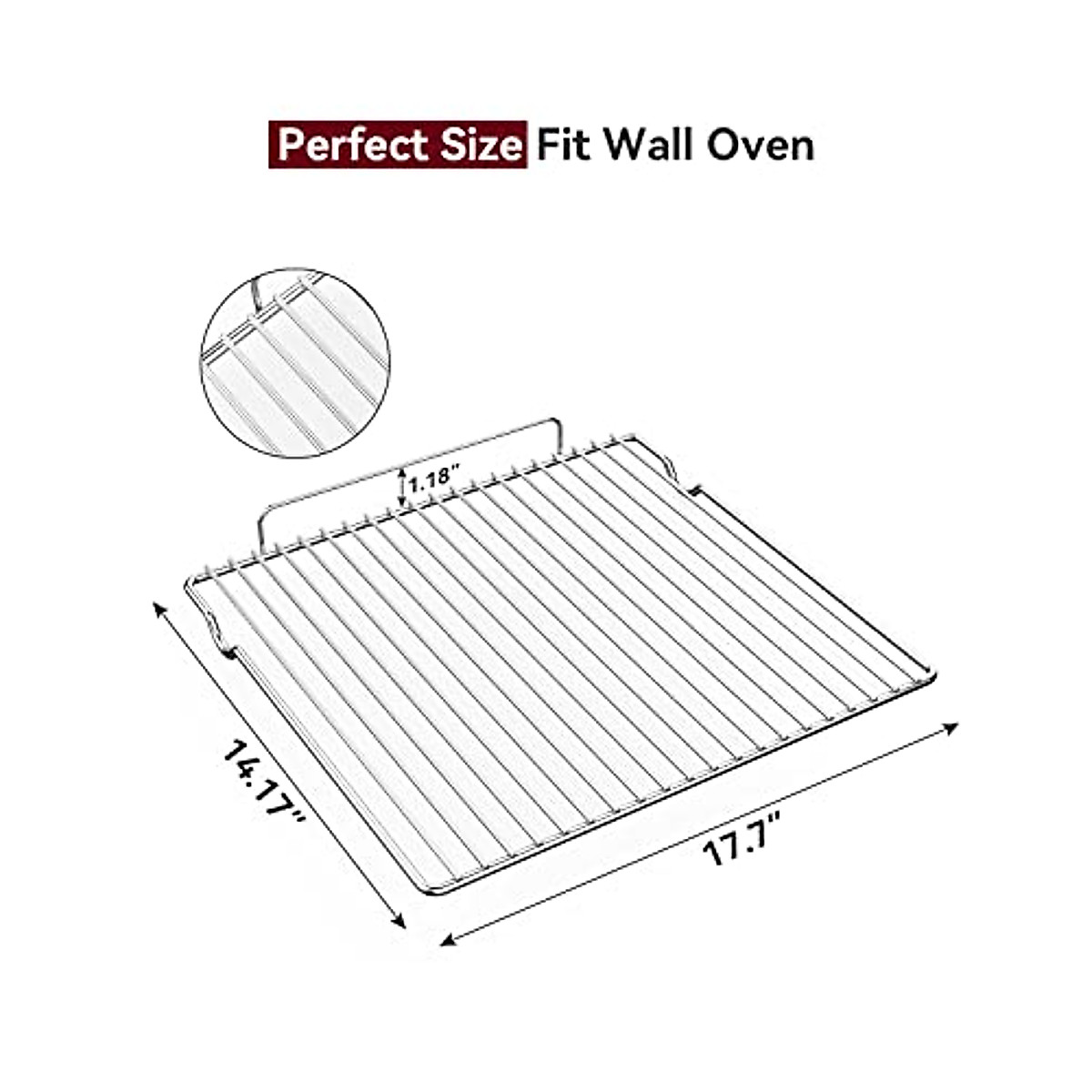 Cooling Rack for Baking and Cooking, Stainless Steel Wire Baking Oven Rack, Sturdy Oven Safe Baking Rack, 17.7"L*14.17"W Fits Chicken Wing, Jelly Roll, Cookies (Compatible with Dalxo Wall Oven)