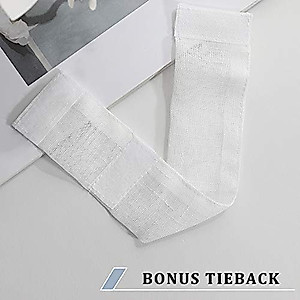 MIULEE Set of 2 72 Inches Length Door Curtains with Linen Texture for Sidelight Semi-Sheer Window Voile Panels 2 Panels Width in 25 Inches White