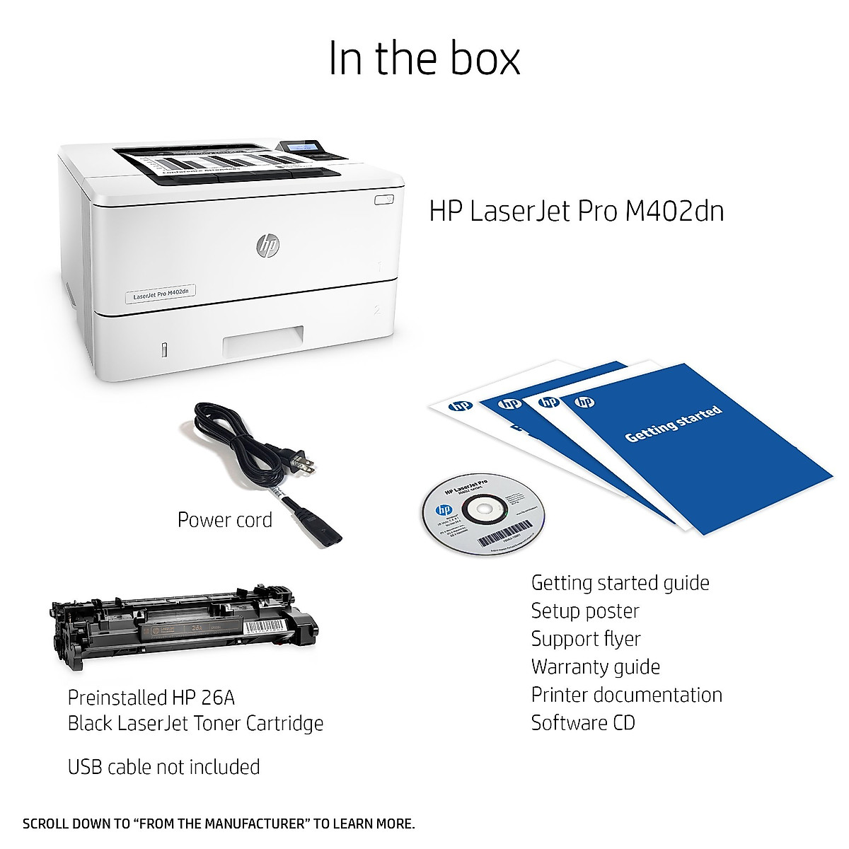 HP Laserjet Pro M402dn Monochrome Printer, Amazon Dash Replenishment Ready (C5F94A) (Renewed)