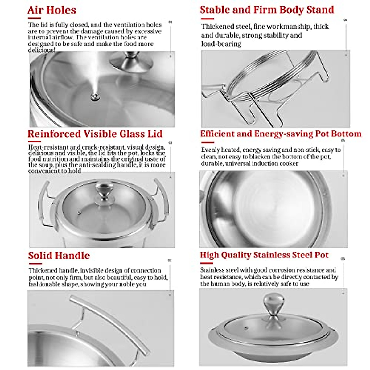 2/4 Pack Visible Chafing Dish Set, Stainless Steel Round Buffet Server Warming Tray for Parties Weddings and Events, with Glass Lid, Food Pan and Fuel Holder,2 Pack,24cm