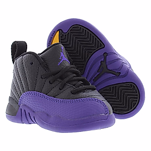 Jordan Baby Boy's 12 Retro (Infant/Toddler) Black/Field Purple/Metallic Gold/Taxi 8 Toddler M