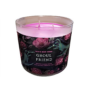 Bath & Body Works, White Barn 3-Wick Candle w/Essential Oils - 14.5 oz - 2021 Halloween! (Ghoul Friend)